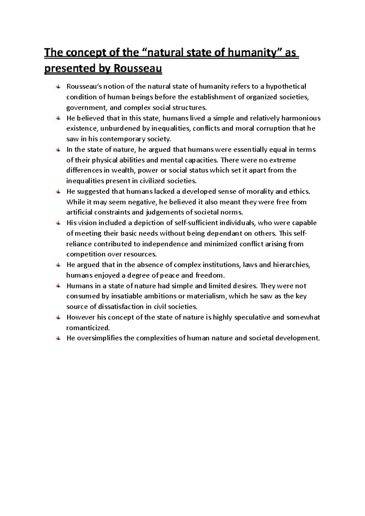 Rousseau (Test) - The concept of the “natural state of humanity” as ...