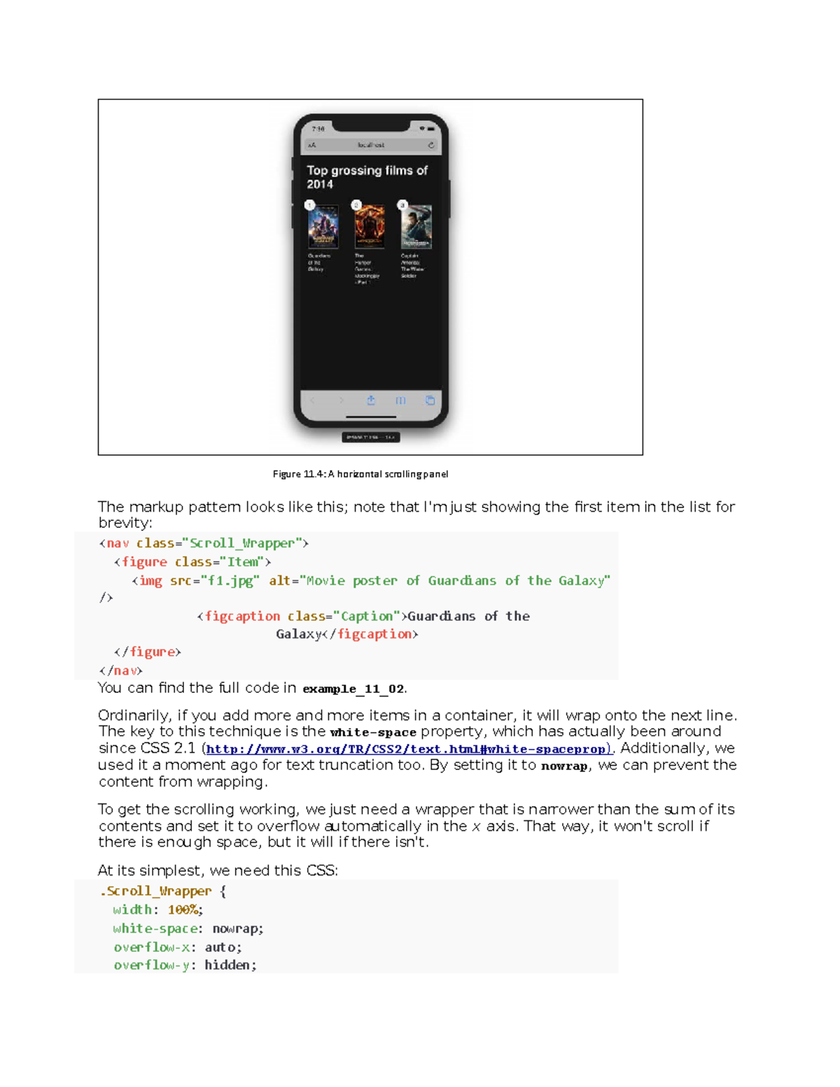 Creating horizontal scrolling panels - The markup pattern looks like ...