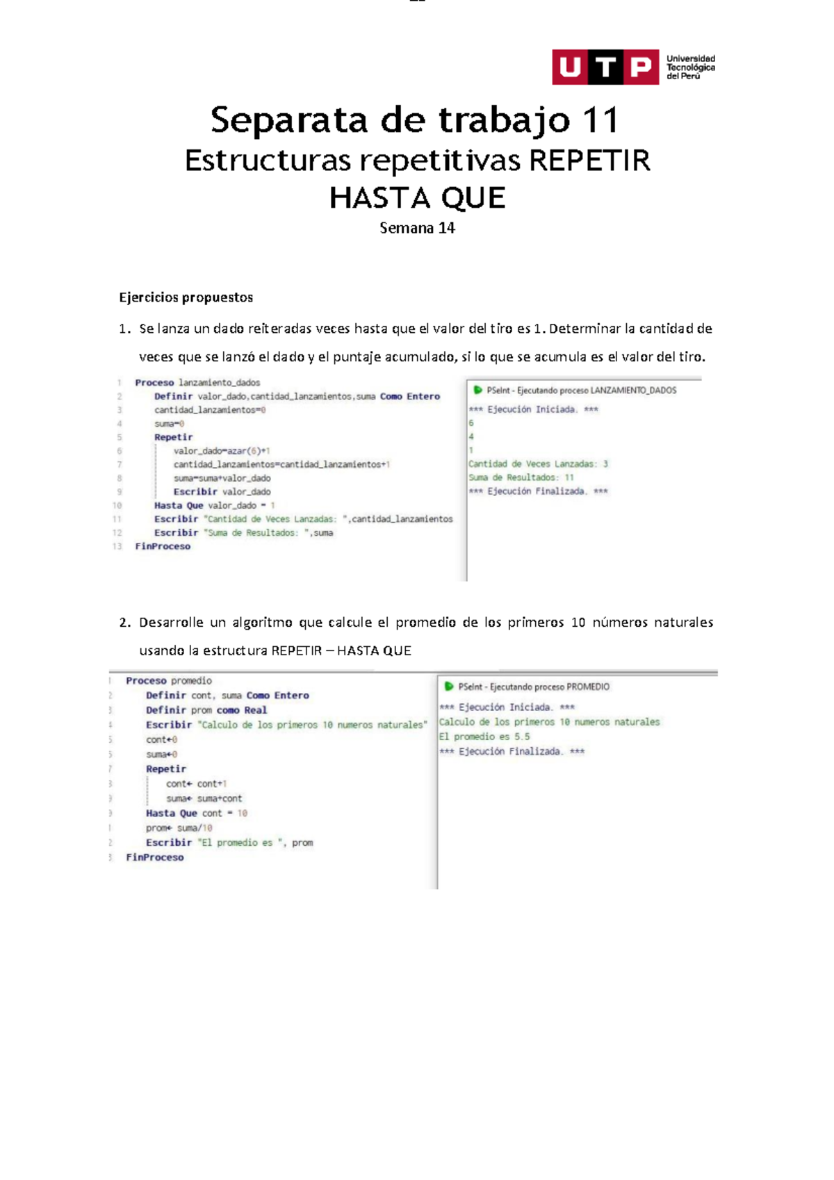 Separata-11 y separata 12 - Separata de trabajo 11 Estructuras ...