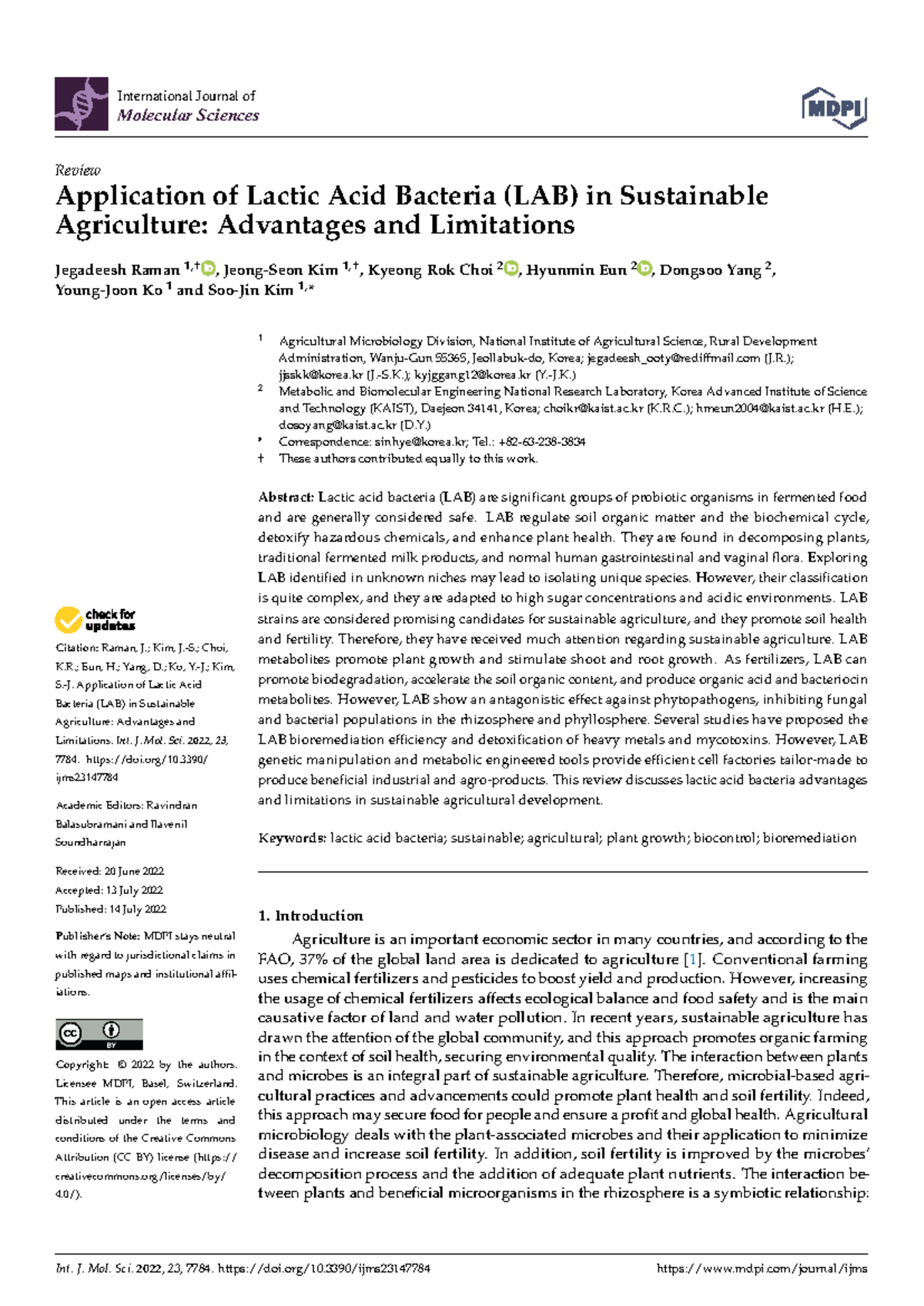 Application of Lactic Acid Bacteria (LAB) in Sustainable - Citation ...