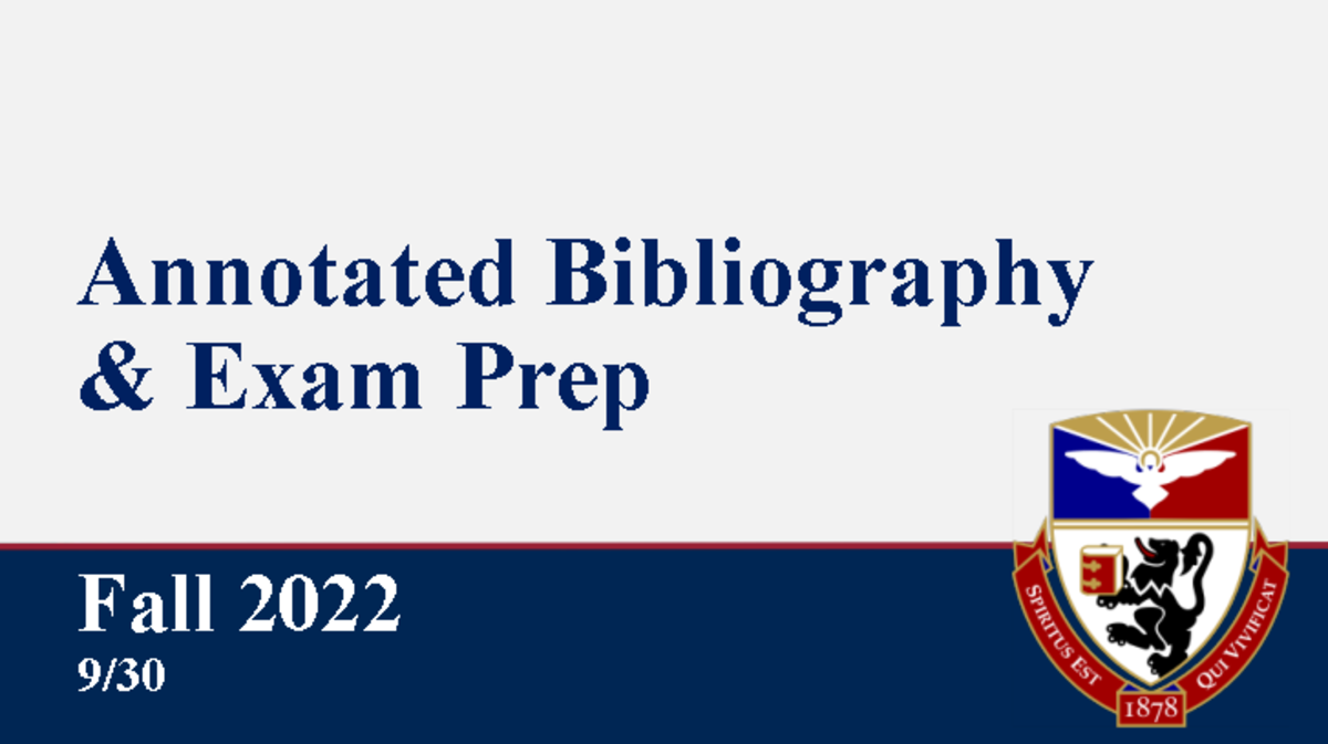 ATHT120 Class 17 Annotated-Bib-Workday - Annotated Bibliography & Exam ...