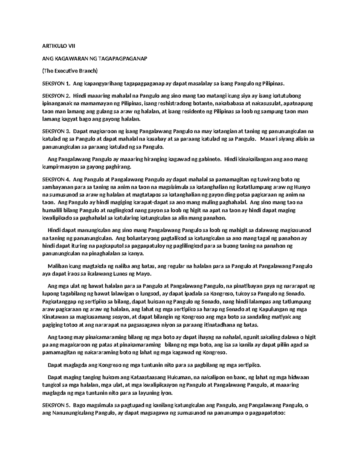 Artikulo VII - for educ courses - ARTIKULO VII ANG KAGAWARAN NG ...