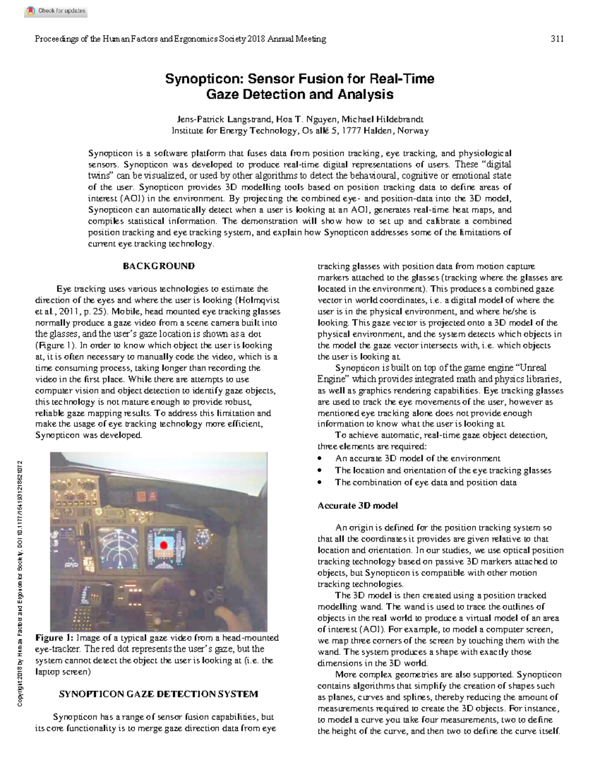Synopticon - Sensor Fusion gaze detection - Synopticon: Sensor Fusion ...