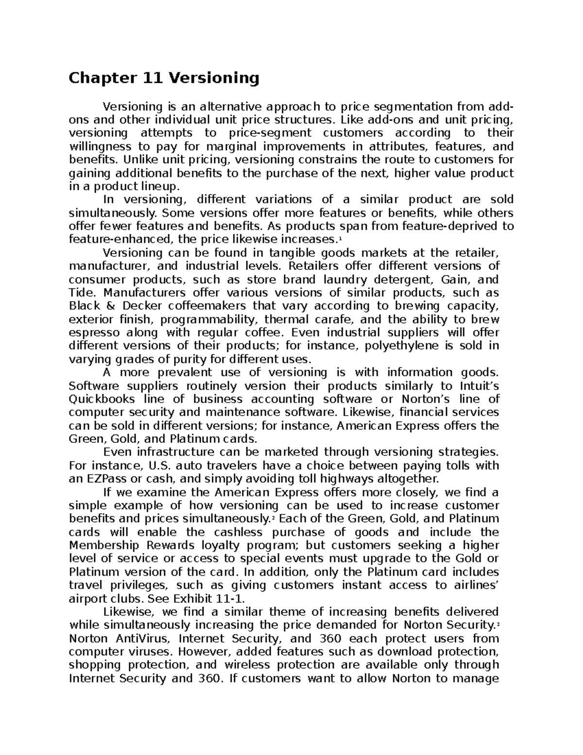 P.S. C11 - For teacher use - Chapter 11 Versioning Versioning is an ...