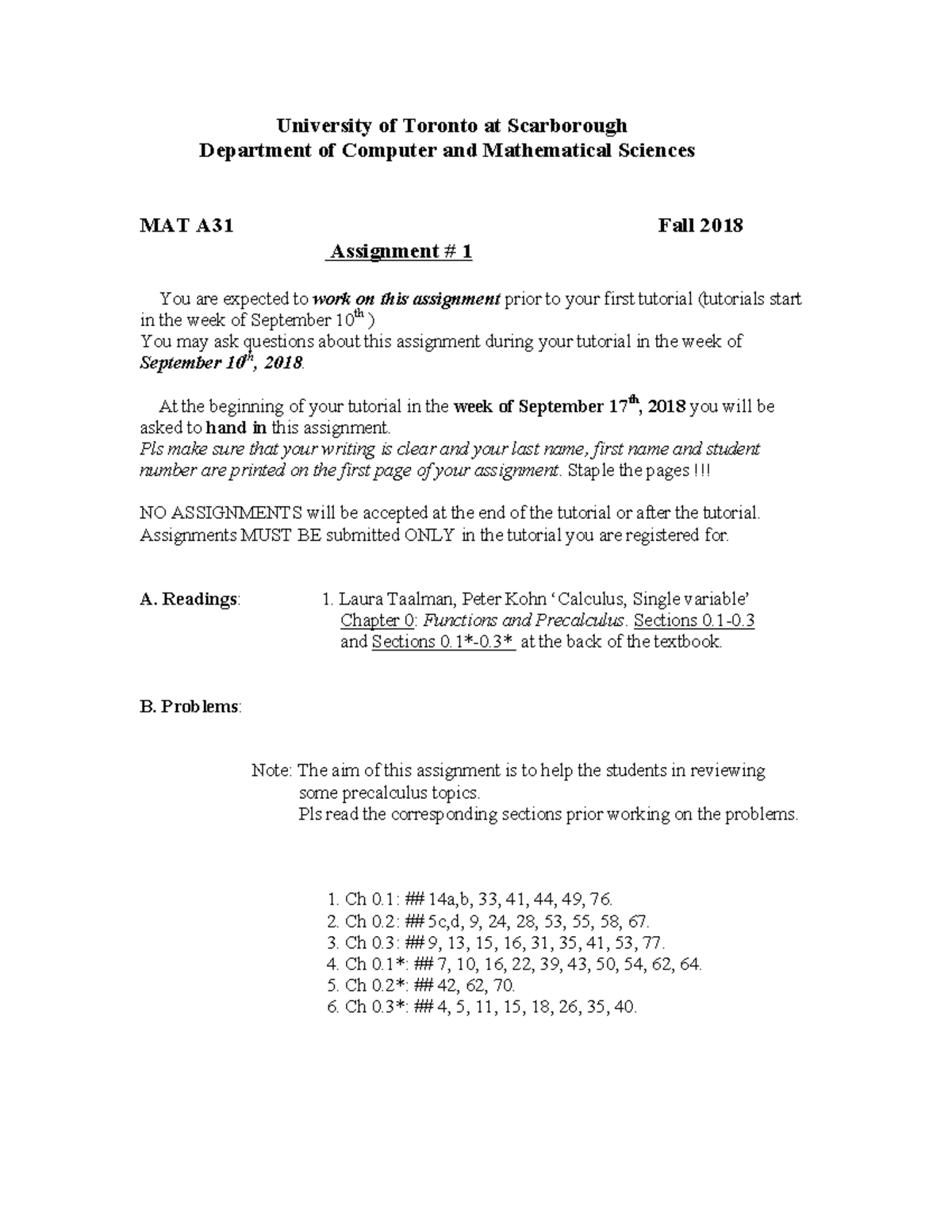 A31 (A1) copy - 1234567898 - University of Toronto at Scarborough ...