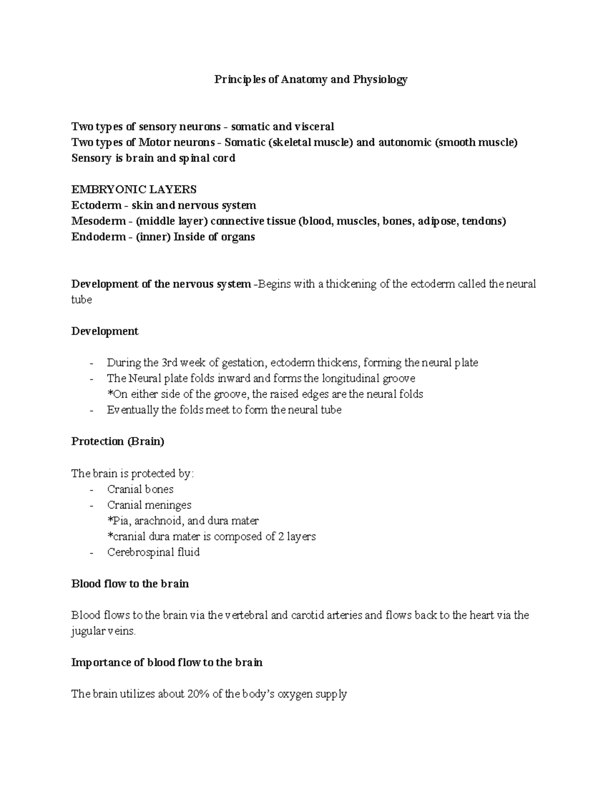 Week 2 notes - Principles of Anatomy and Physiology Two types of ...