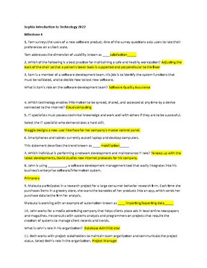 Sophia 2022 Introduction to Information Technology milestone 1 ...