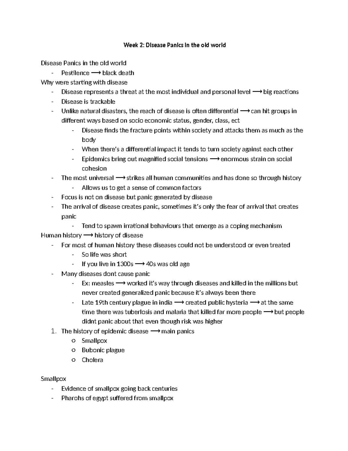 Zombie Apocalypse Notes Full course - Week 2: Disease Panics in the old ...