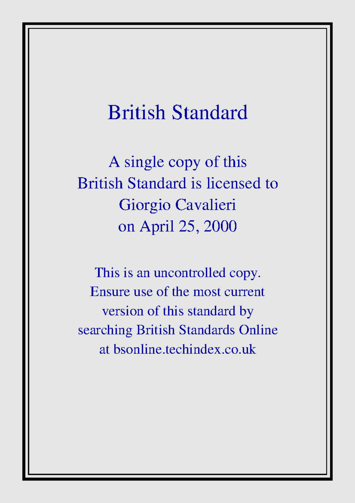 BS-5400 Part 2 - British Standard A single copy of this British ...