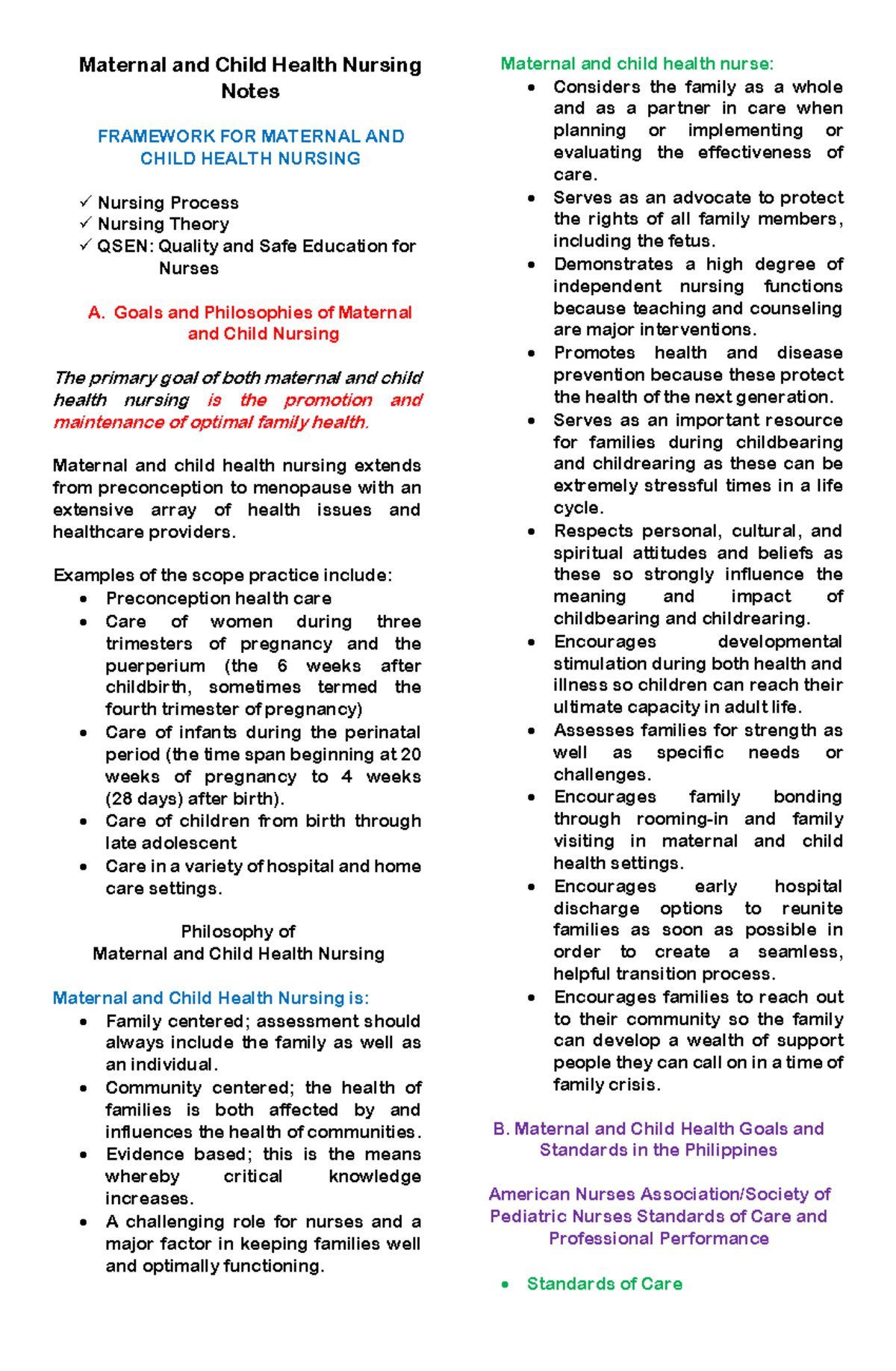 429142270 Maternal and Child Health Nursing 1 docx - Maternal and Child ...