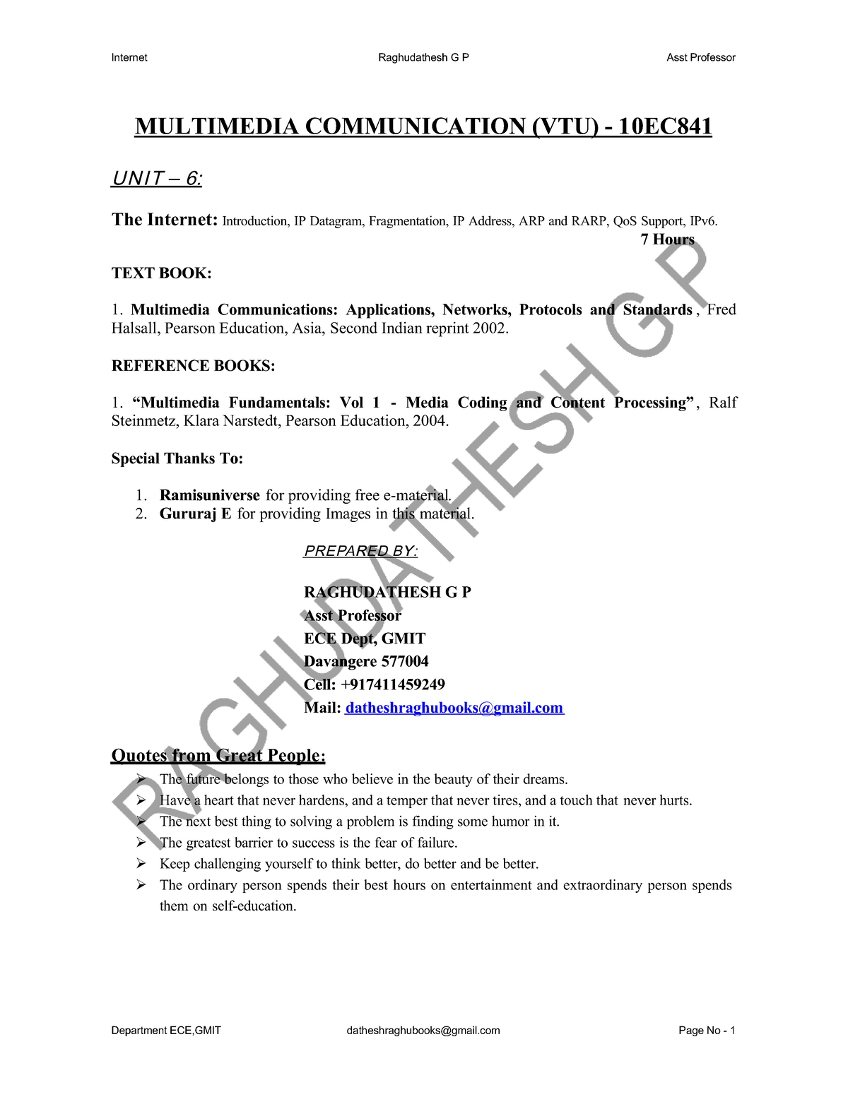 Multimedia communication notes - VTU - Studocu