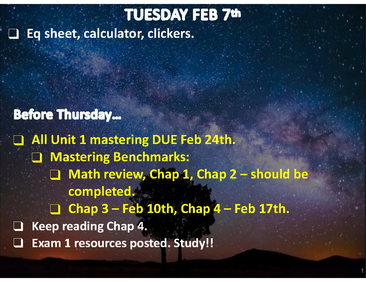 Lecture 9 - basic stoich, %yield - 2-7 for students - TUESDAY FEB 7 th ...
