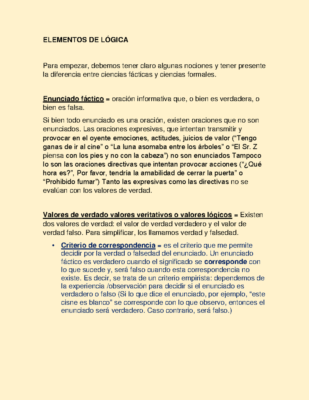 1- Elementos DE Logica - apuntes de clase - ELEMENTOS DE LÓGICA Para ...
