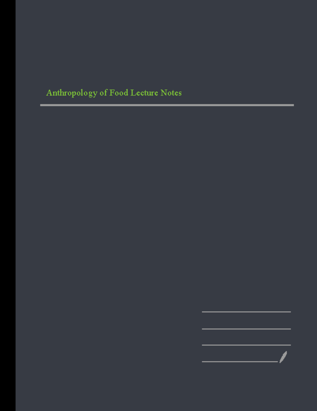 Anthropology of Food Lecture Notes - Anthropology of Food Lecture Notes ...