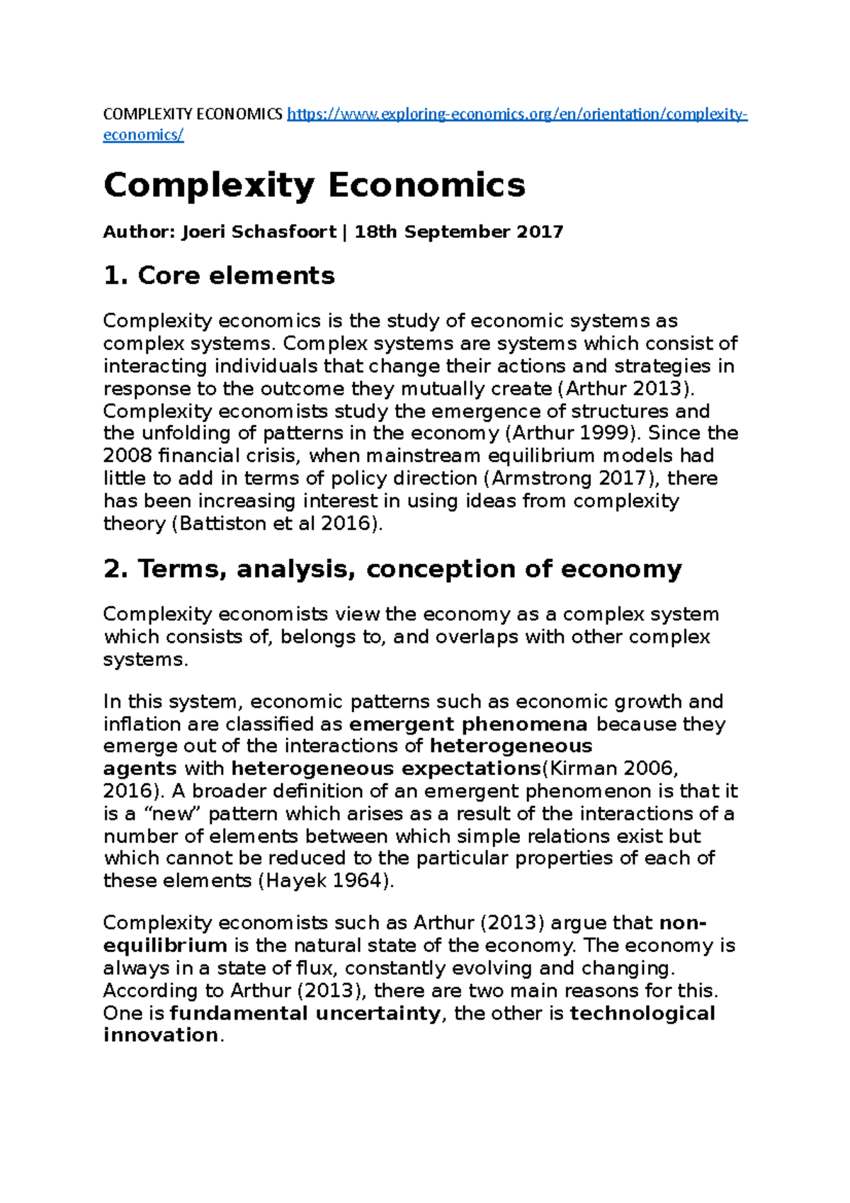 Complexity Economics - COMPLEXITY ECONOMICS exploring-economics/en ...