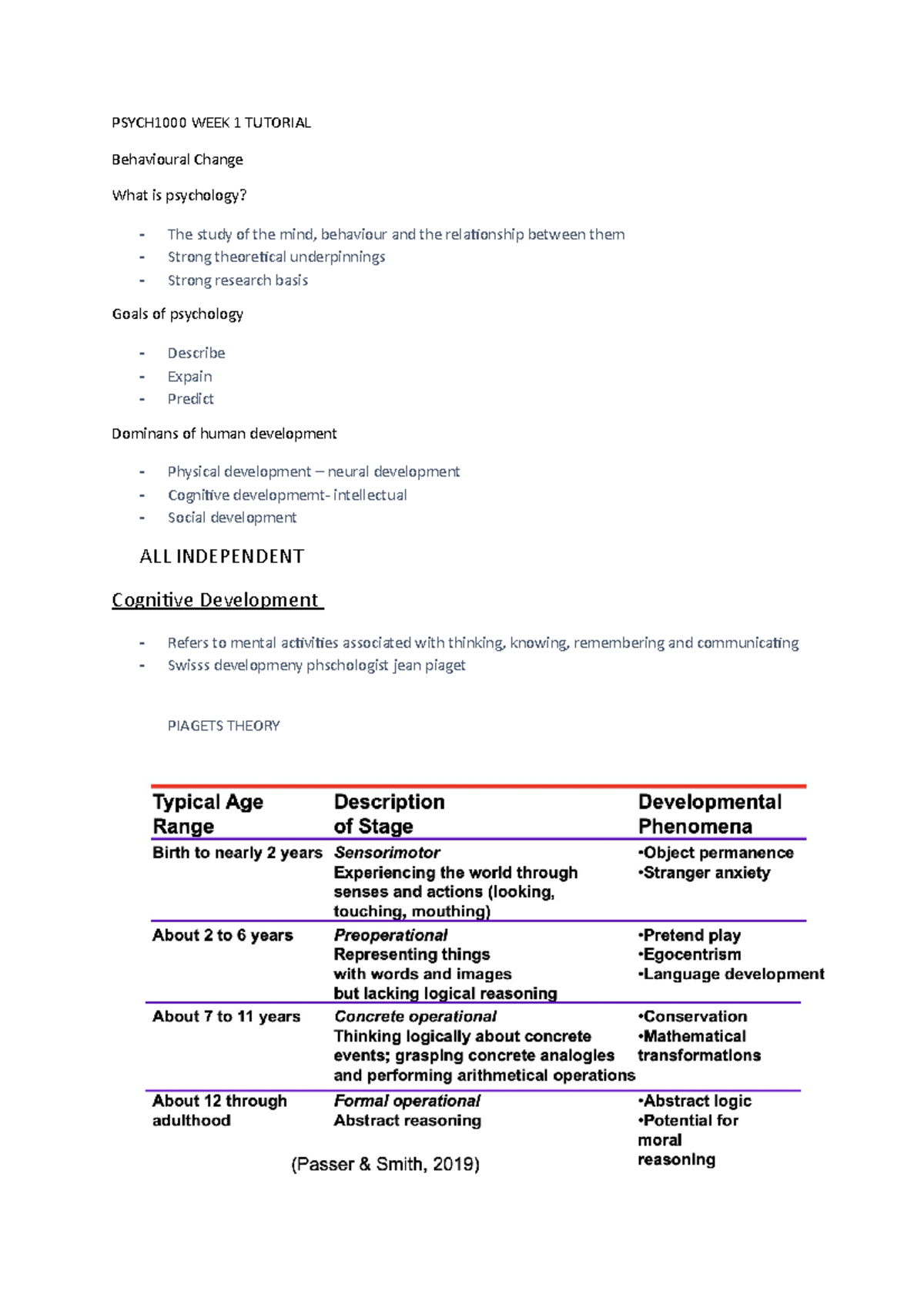 PSYCH1000 WEEK 1 Tutorial - PSYCH1000 WEEK 1 TUTORIAL Behavioural ...