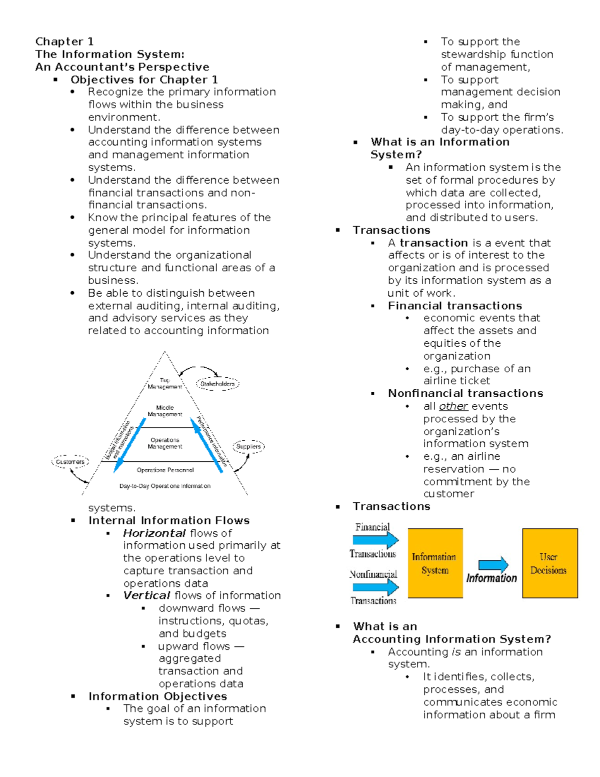 AIS Chapter 1 An Accountants Perspective - Chapter 1 The Information ...