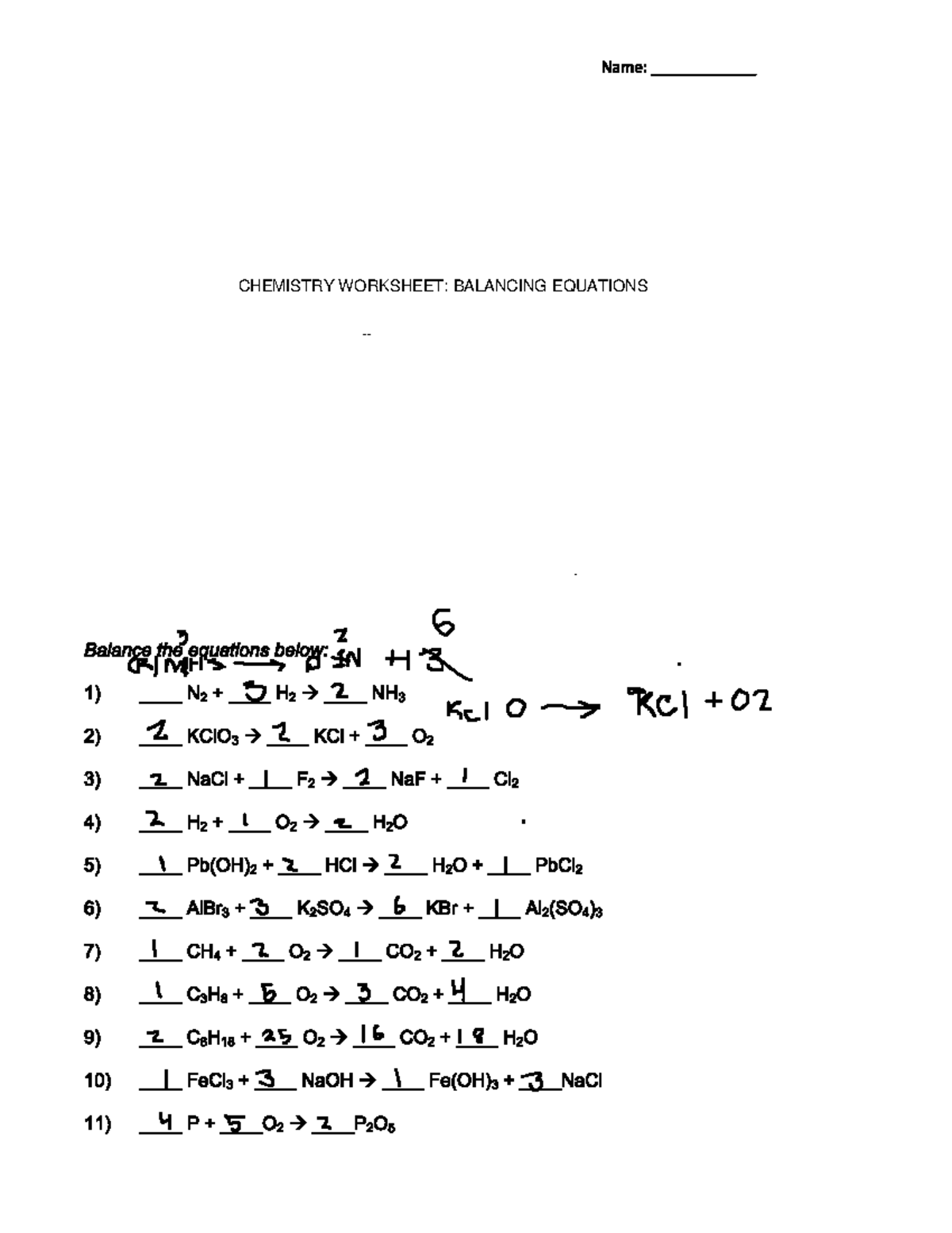 Kami Export - Luis Lomeli - Balancing Equations Worksheet - Studocu