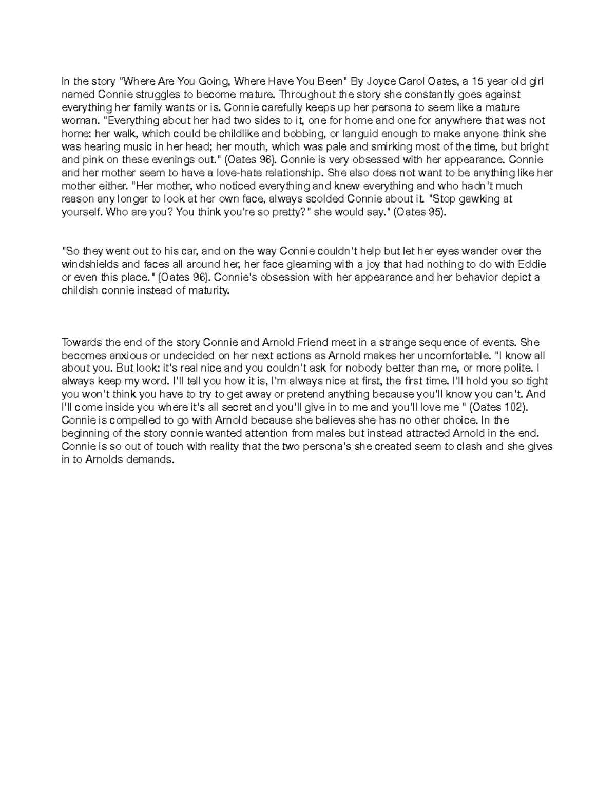 Note Oct 5, 2022 - analyzation of "where are you going, Where have you ...