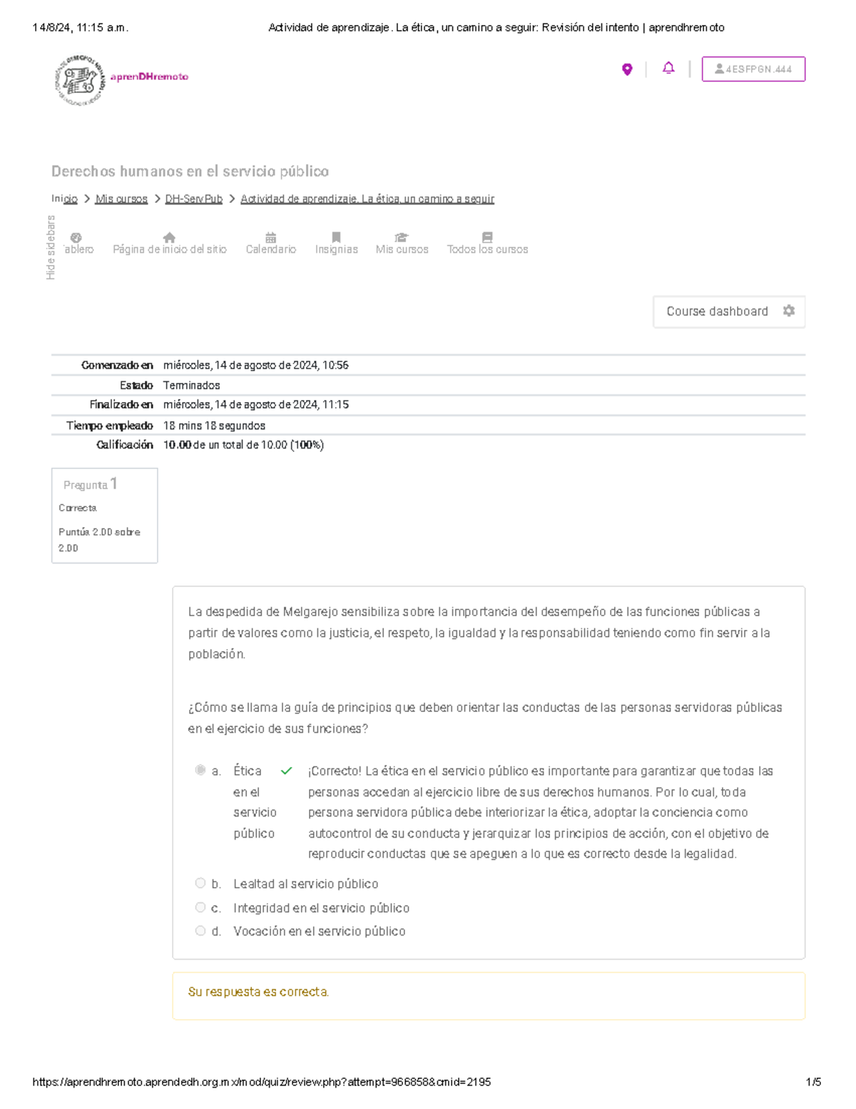 Modulo 3 1 - 61961896161122113 - Derechos humanos en el servicio público Inicio › Mis cursos ...