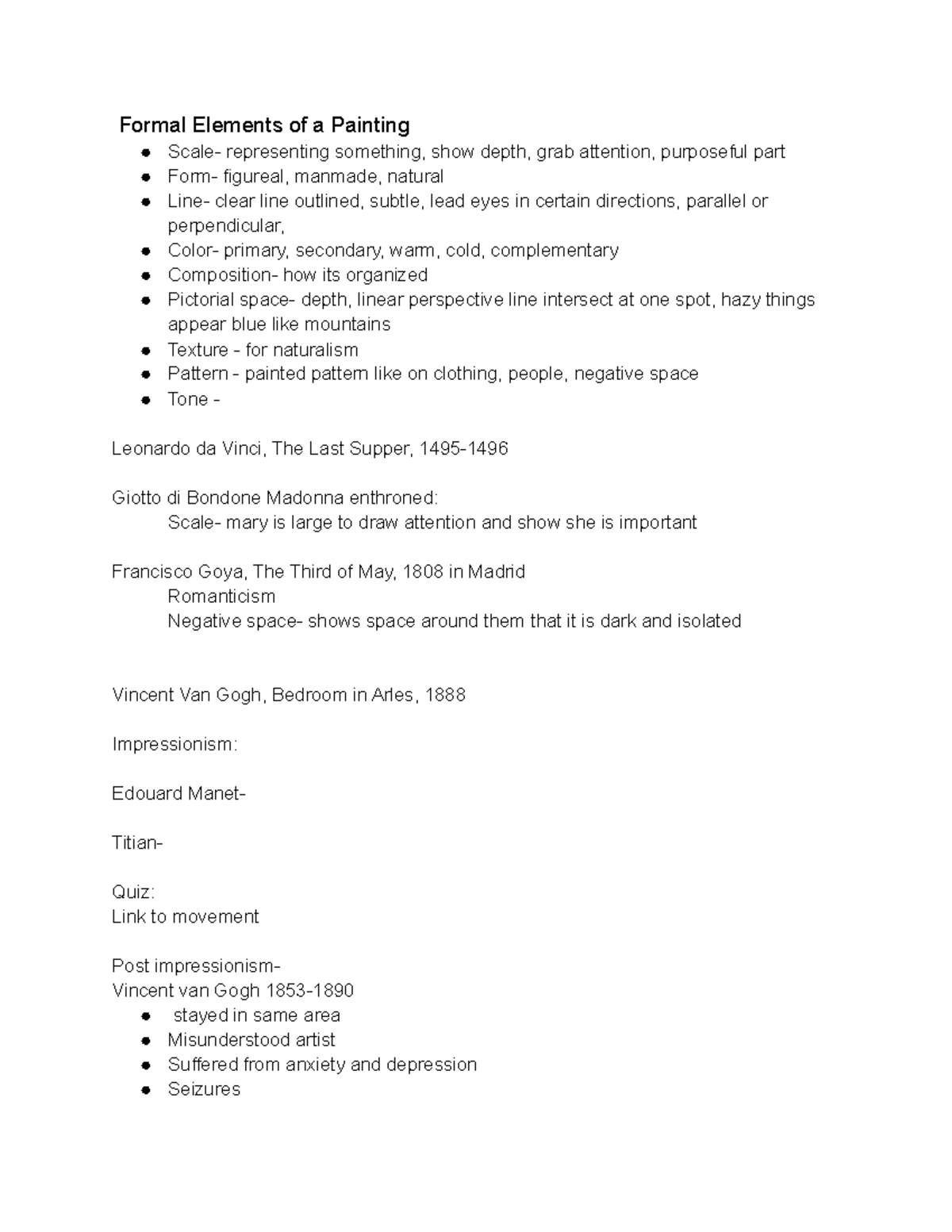 Modern Art Notes - Formal Elements of a Painting Scale- representing ...