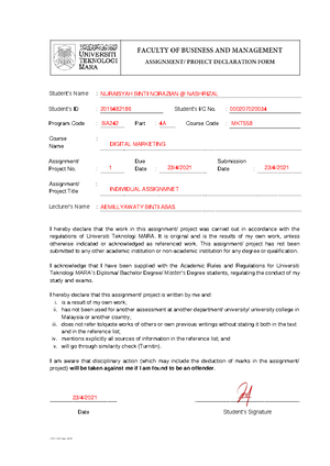 Assignment 2021 - MKT558 - Digital Marketing - Studocu