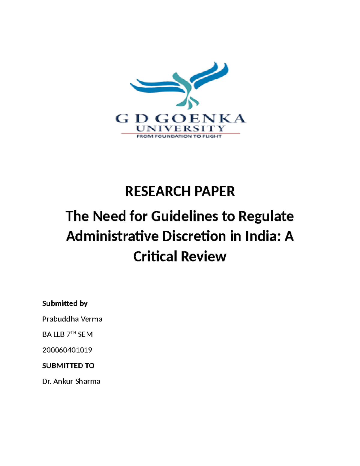 Research Paper for law - RESEARCH PAPER The Need for Guidelines to ...