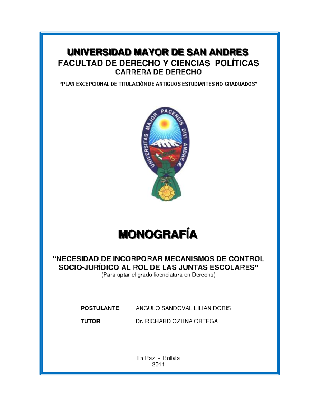 TD-3260 - UUNUNNIIIVVVEEERRRSSSIIIDDDAAADDD MMMAAAYYYOOORRR DDDEEE ...