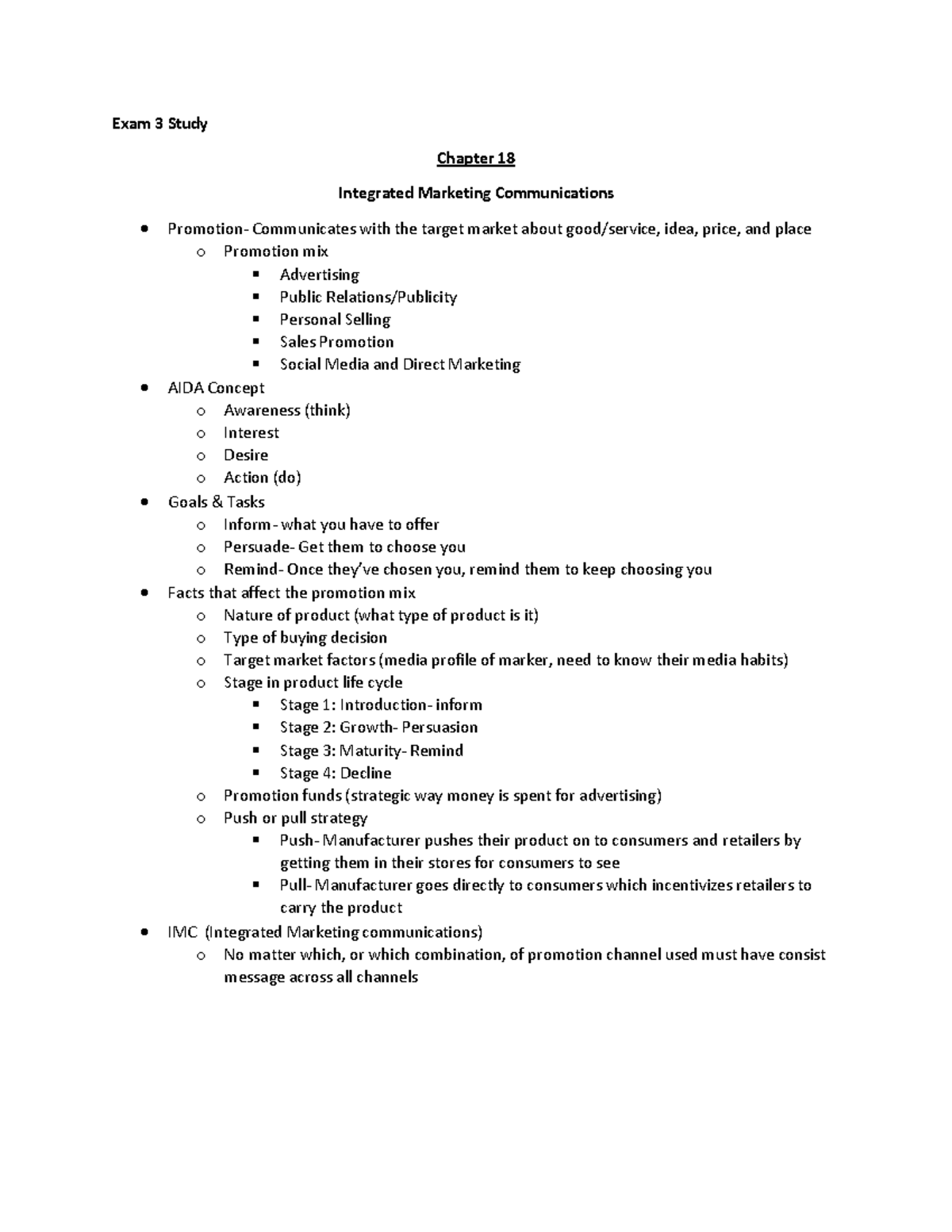 Chapter 18 Study Guide Exam 3 IMC - Exam 3 Study Chapter 18 Integrated ...