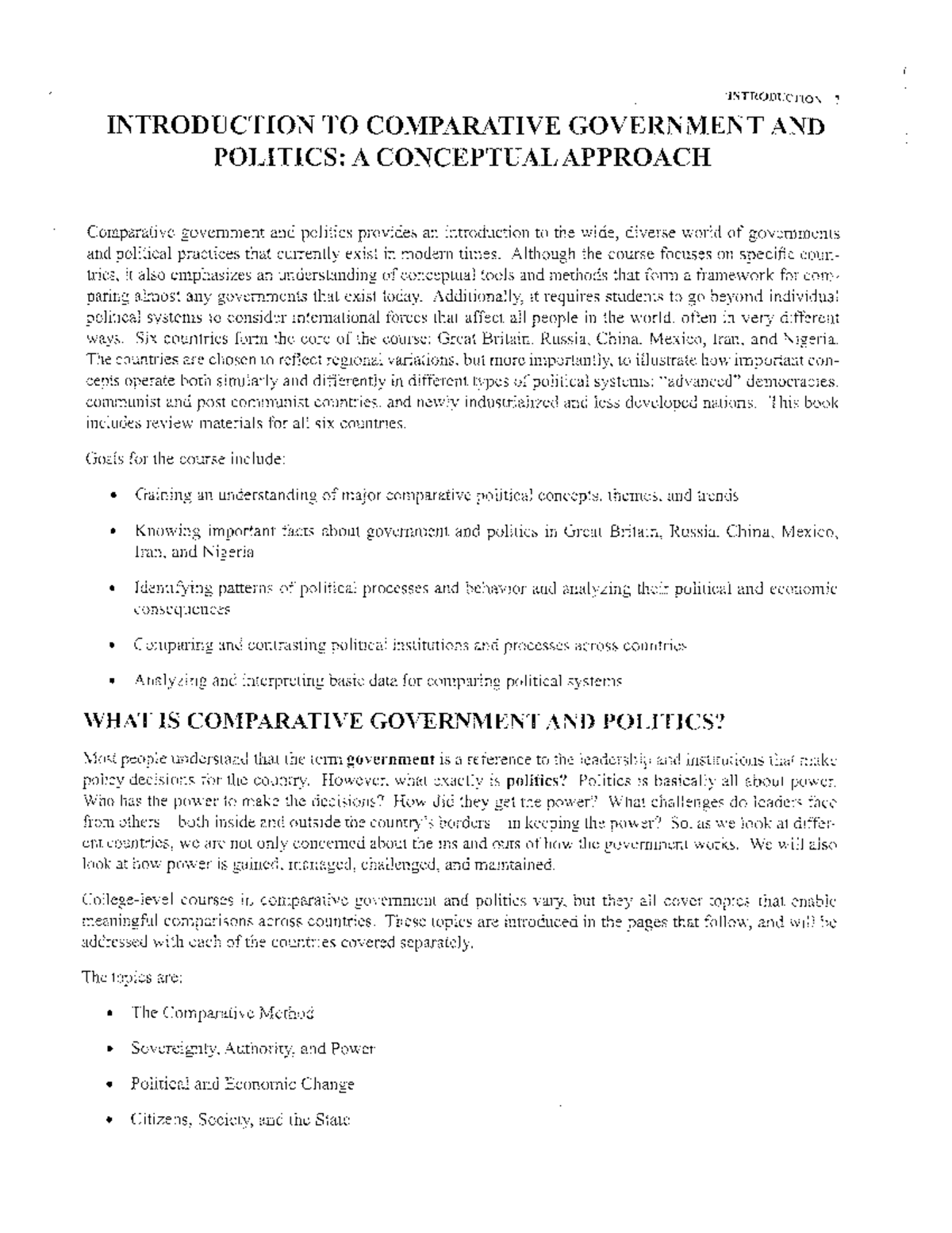 Compterms - 7 INTRODUCTION TO COMPARATIVE GOVERNMENT AND POLITICS: A ...
