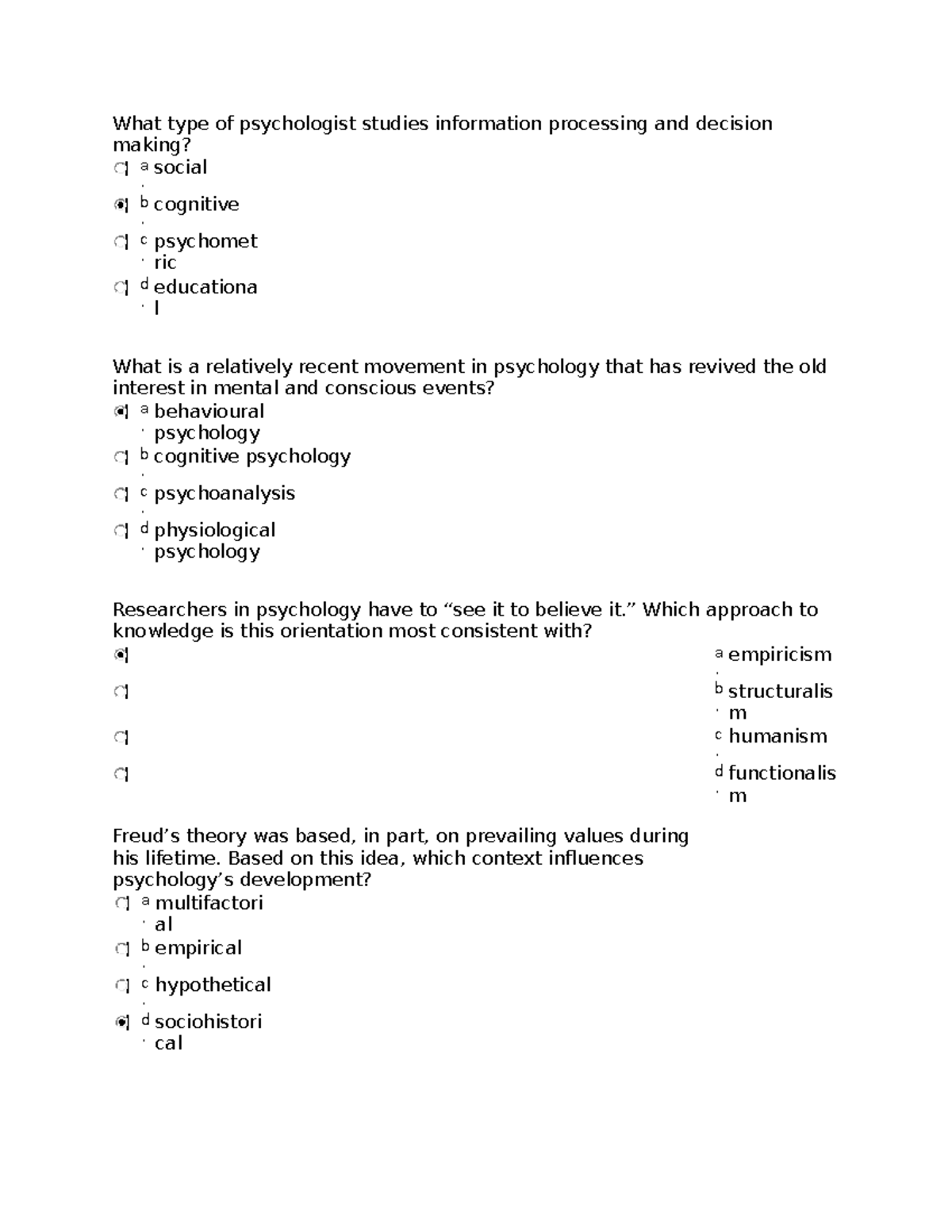 PSYC 1000 Test 1 - notes notes notes notes notes notes notes notes ...