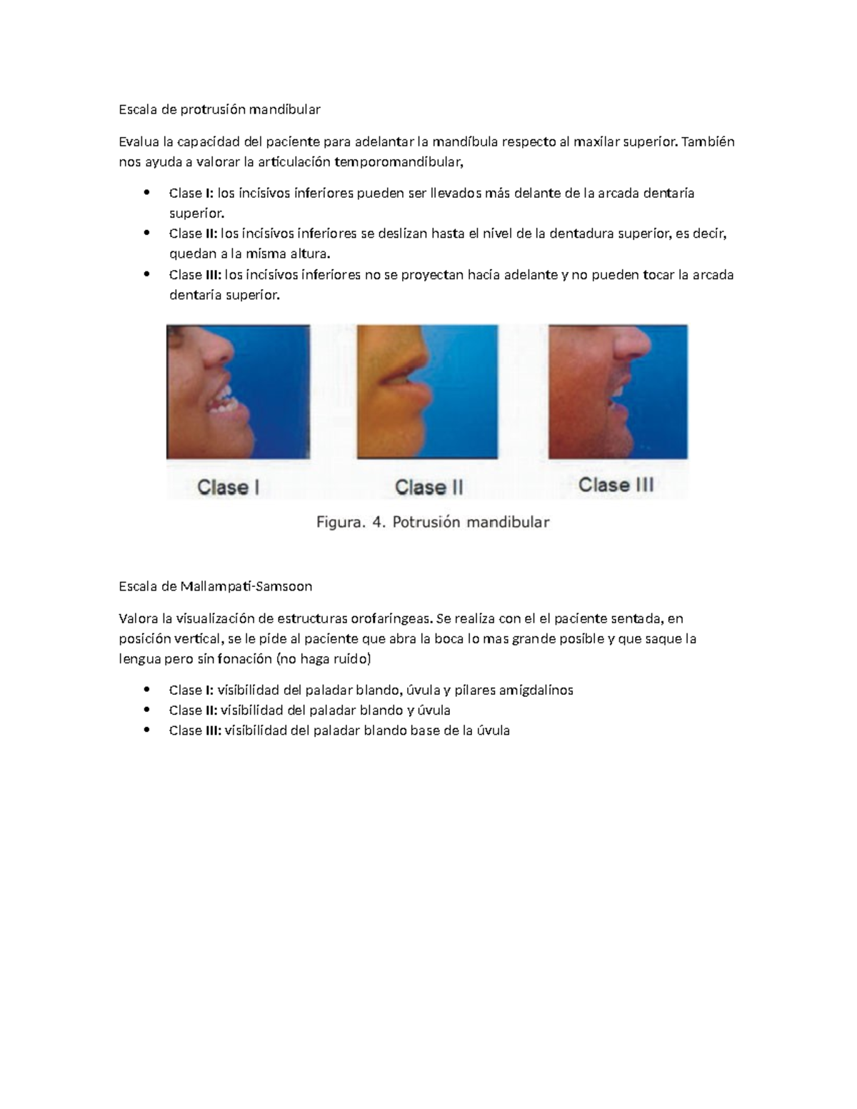 Escalas para valorar via aerea - Escala de protrusión mandibular Evalua ...