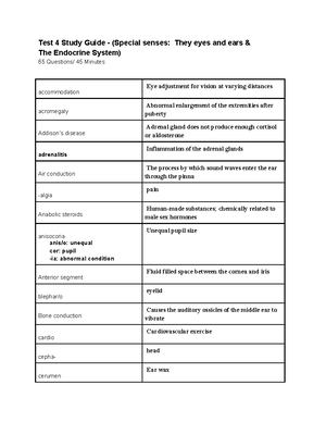 Test 1 Study Guide - Chapter 1 Medical Terminology (The Human Body in ...