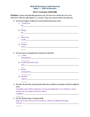 Week 3 Assignment Worksheet - MOA115 Medical Records and Insurance Week ...