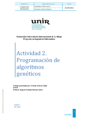 Algoritmos de adaptación social - Computación Bioinspirada Apellidos ...
