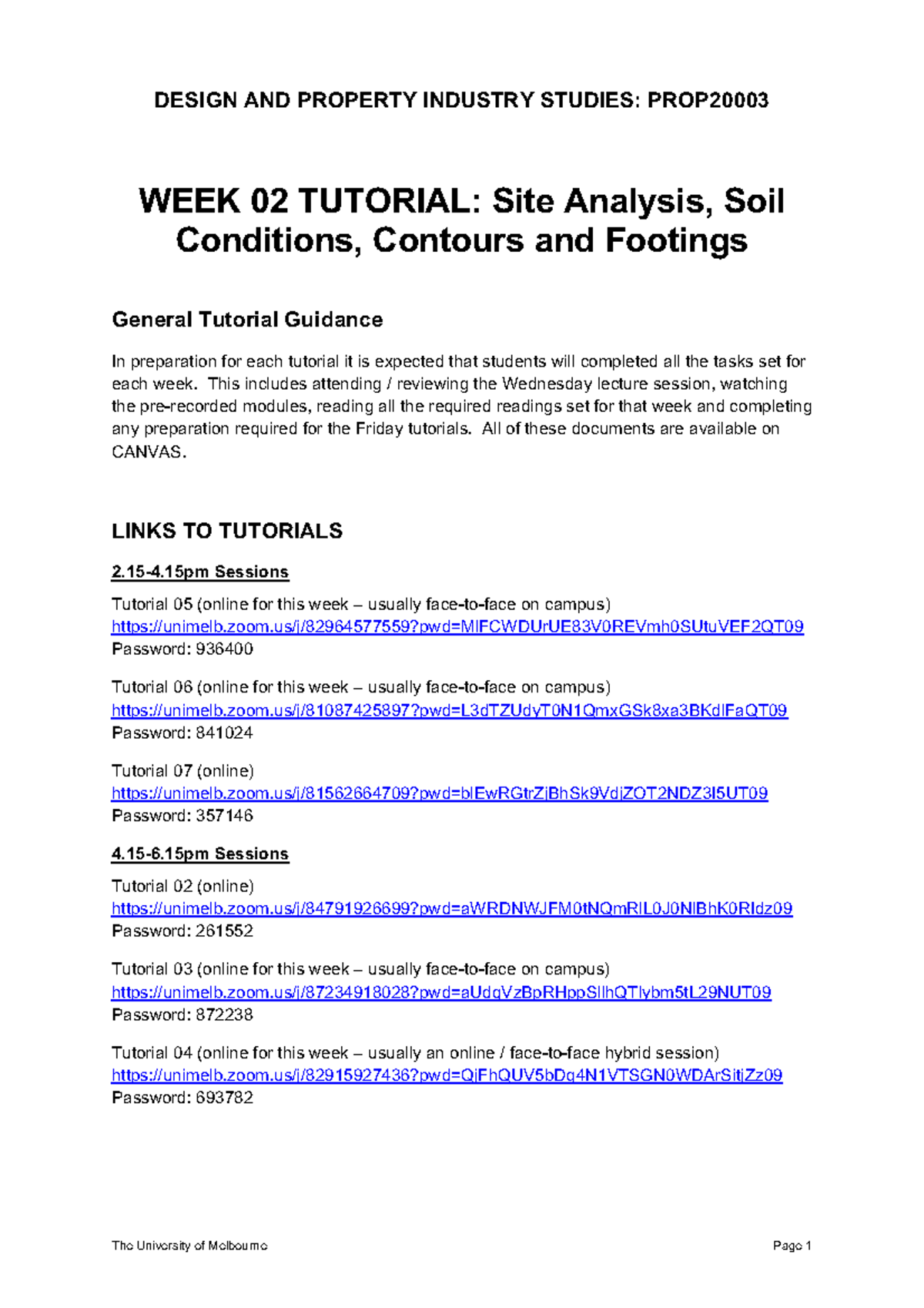 Design and Property Industry Studies: Week 02 Tutorial - Studocu