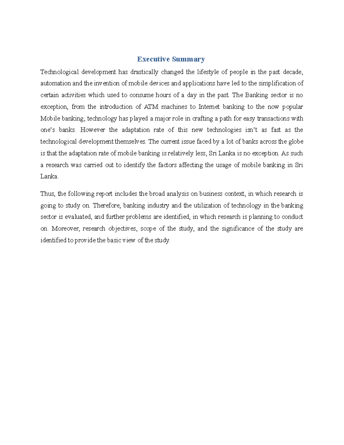 Sachith BRM - Research methodology assignment task 01 - Executive ...
