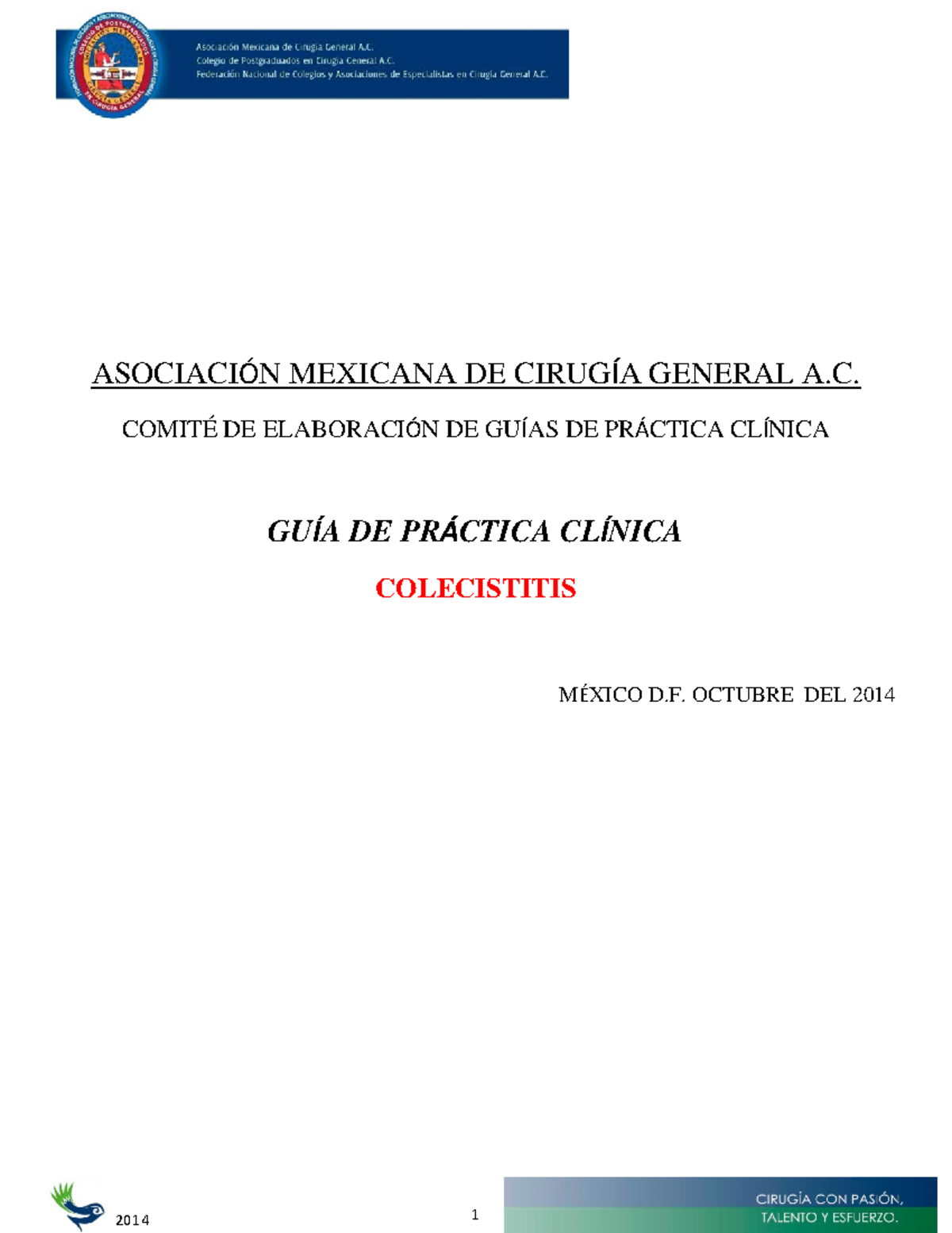 GPC - Colecistitis AMCG - ASOCIACIÓN MEXICANA DE CIRUGÍA GENERAL A ...