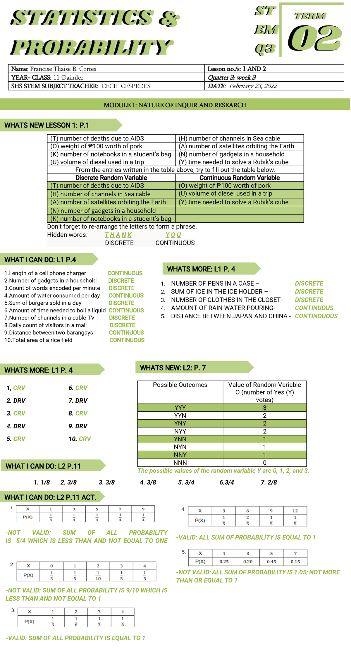 STAT AND PROB MODULE 1 ANSWER KEY TARONGA UG COPYA - 1 of a cell phone ...