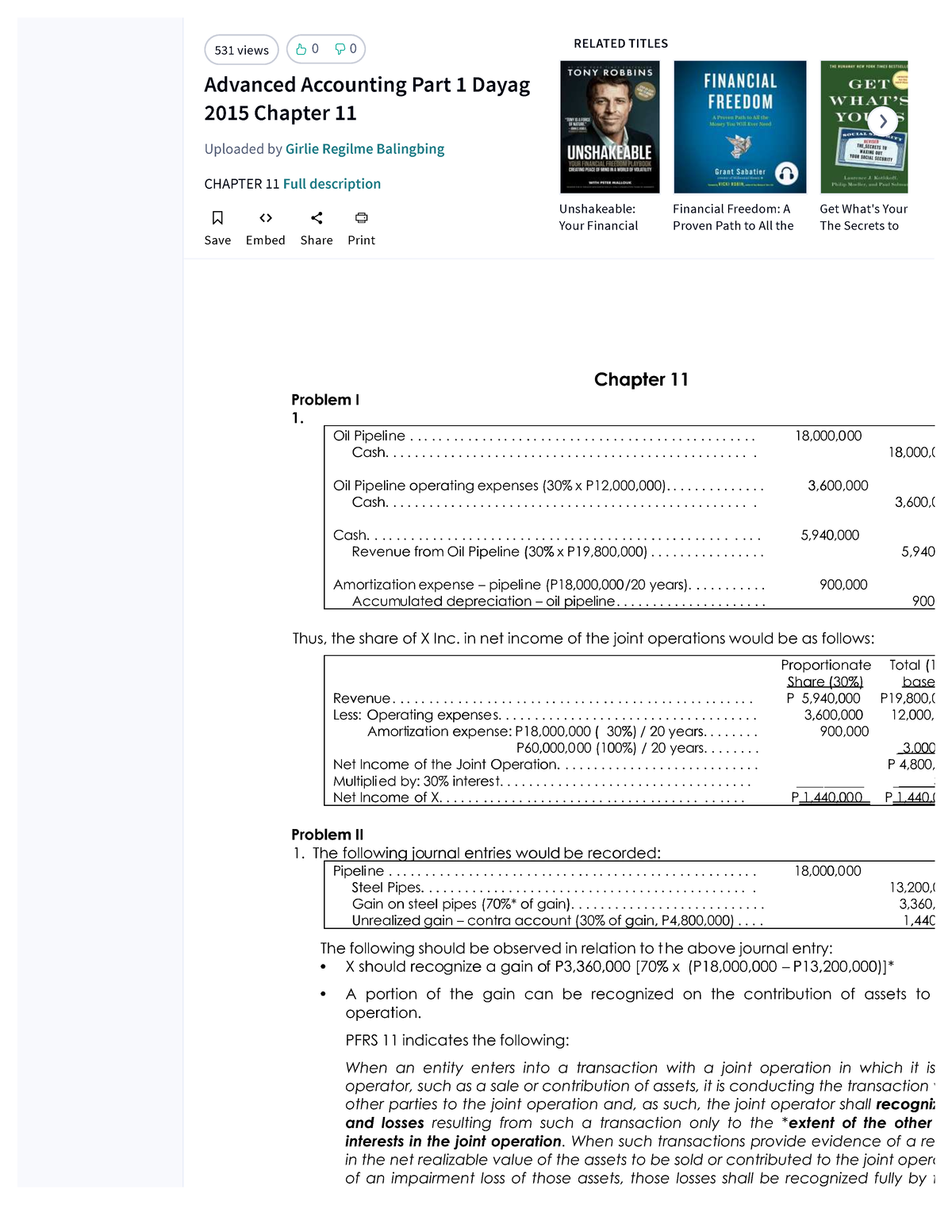 Pdf advanced accounting part 1 dayag 2015 chapter 11 - Advanced ...