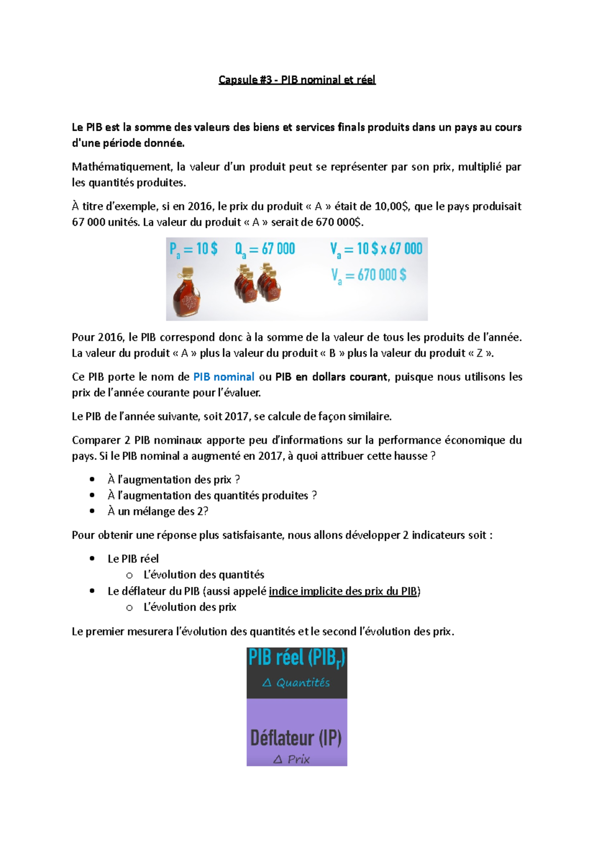 Module #2 - Capsule #3 - PIB nominal et réel - Capsule #3 - PIB nominal ...