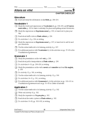Ch 5cahier vocabulaire answers - Holt French 1 49 Cahier de vocabulaire ...