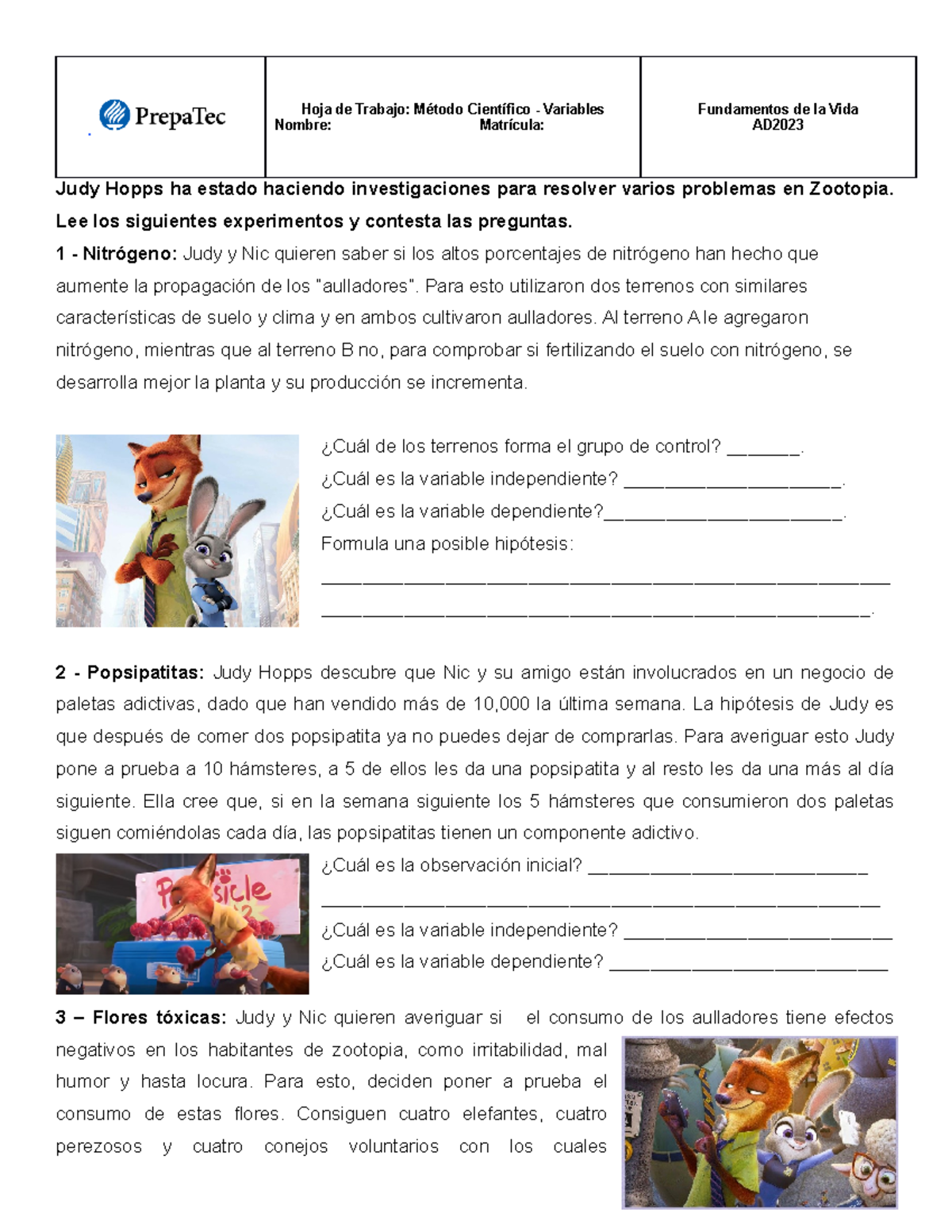 Hoja de trabajo 2 Metodo Cientifico - . Hoja de Trabajo: Método ...