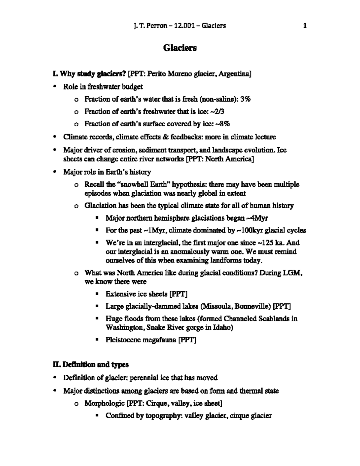 Information regarding glaciers - Geology - Studocu