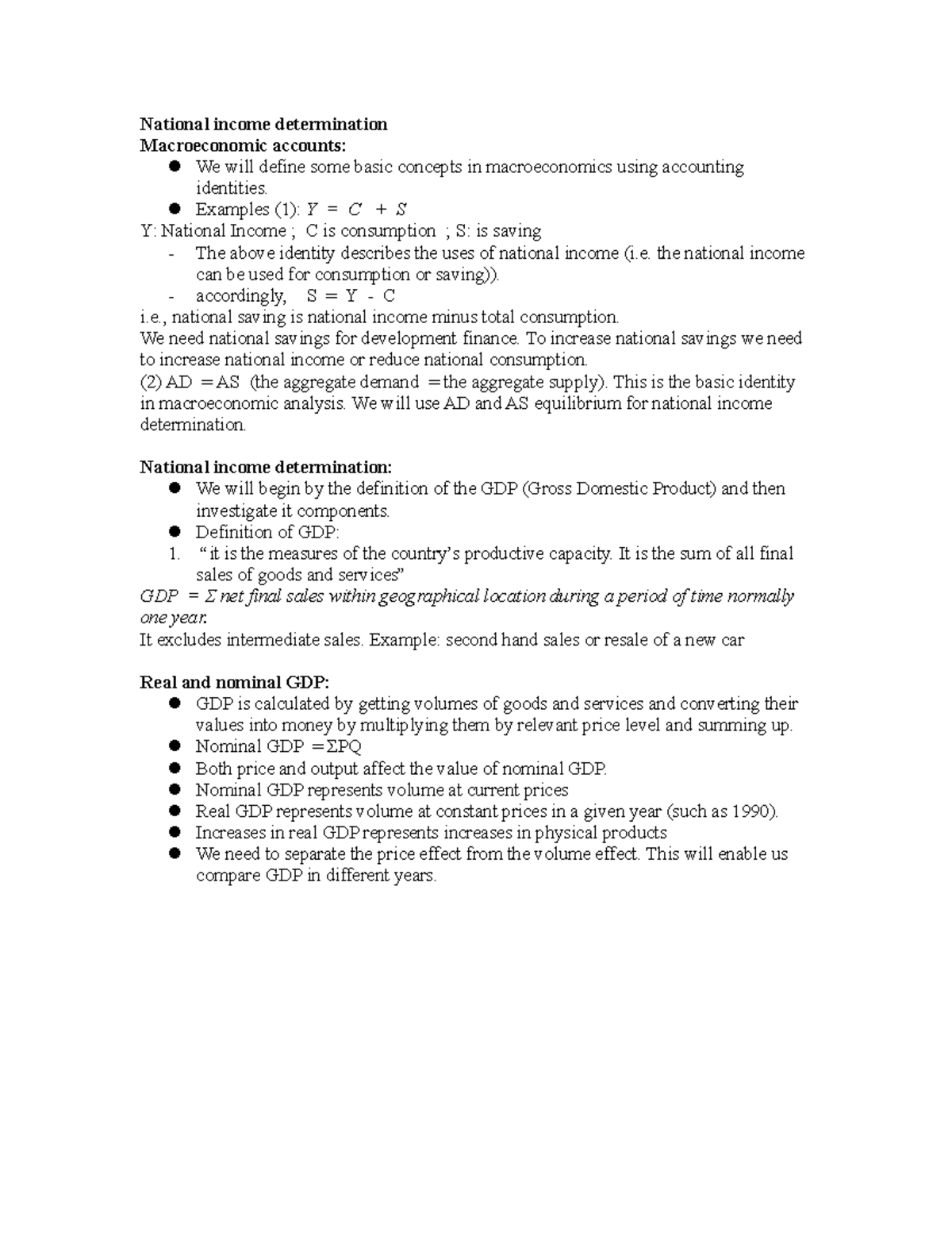 National income determination - National income determination ...