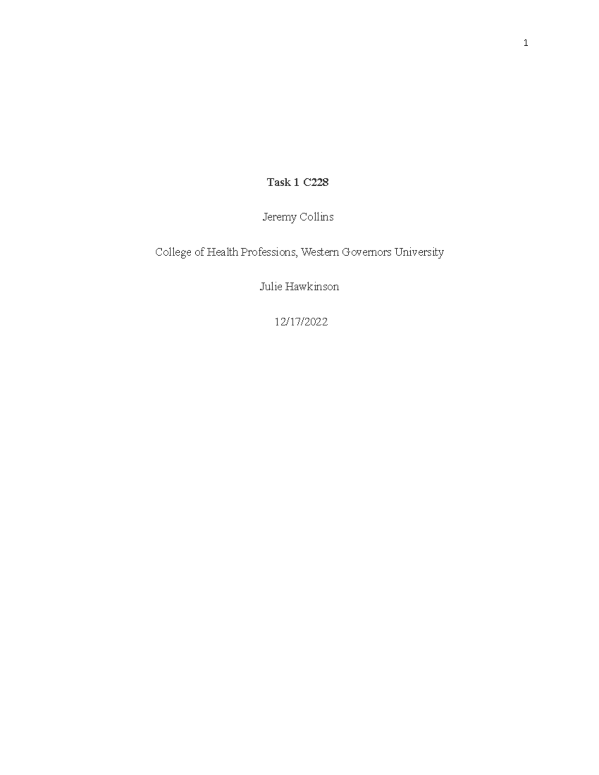 C228 Task 1 - C228 Task 1 - No revisions - C228 Task 1 - WGU - Studocu