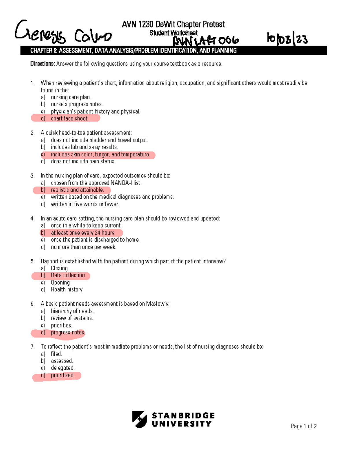 Chapter 5 - Page 1 of 2 CHAPTER 5 : ASSESSMENT, DATA ANALYSIS/PROBLEM IDENTIFICATION, AND ...