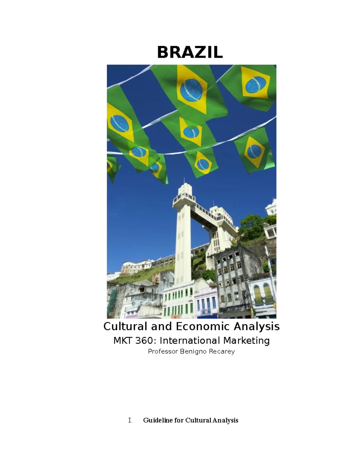 Brazil - Guideline for Cultural Analysis - BRAZIL Cultural and Economic ...