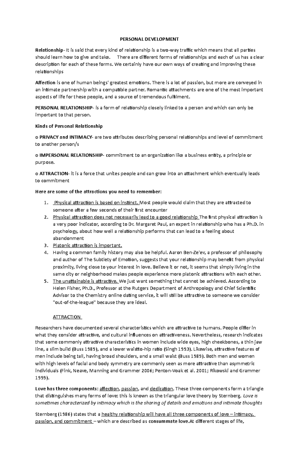 Perdev- Reviewer-2 - for your notes - PERSONAL DEVELOPMENT Relationship ...