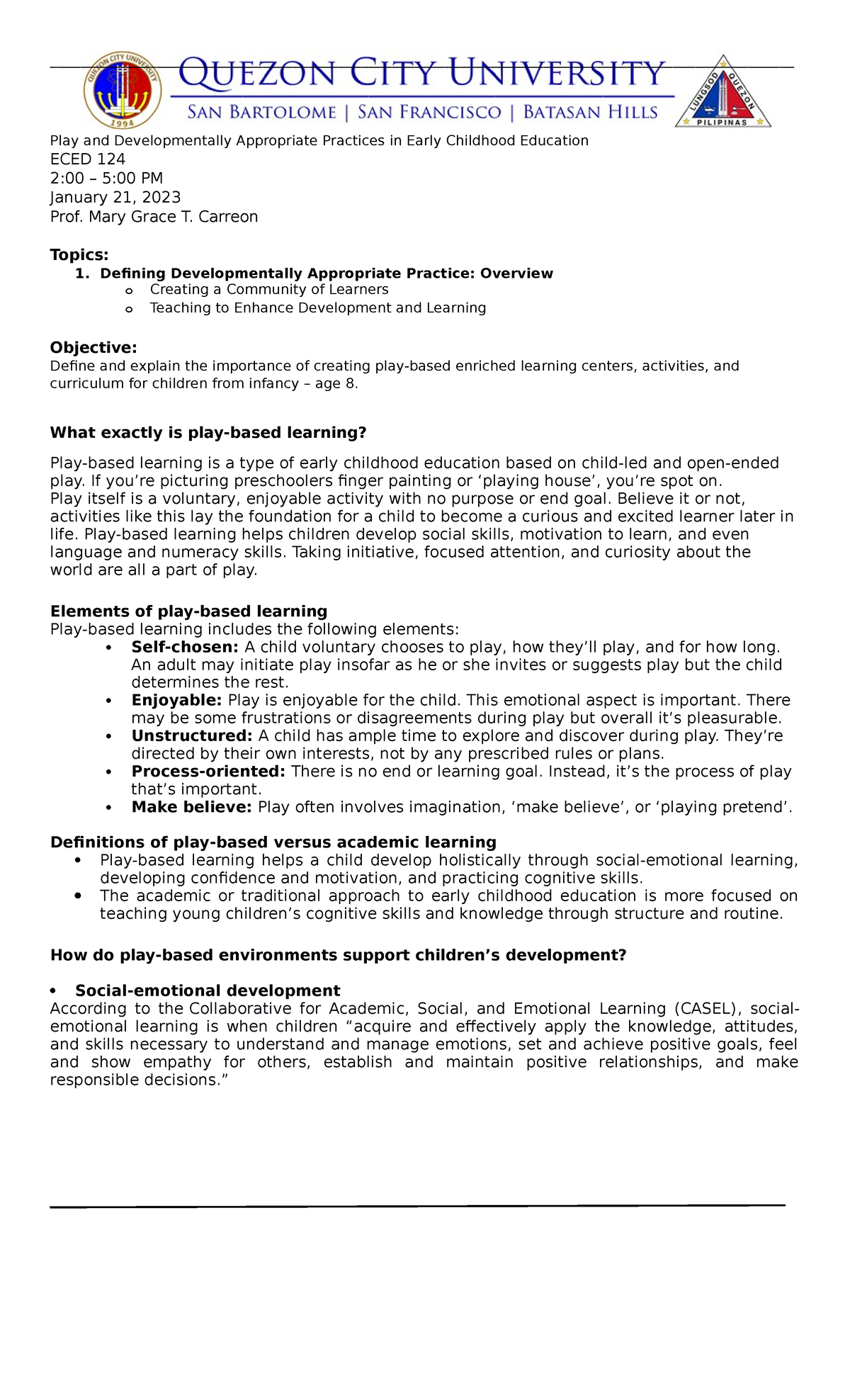 Play and Developmentally Appropriate Practices in Early Childhood ...